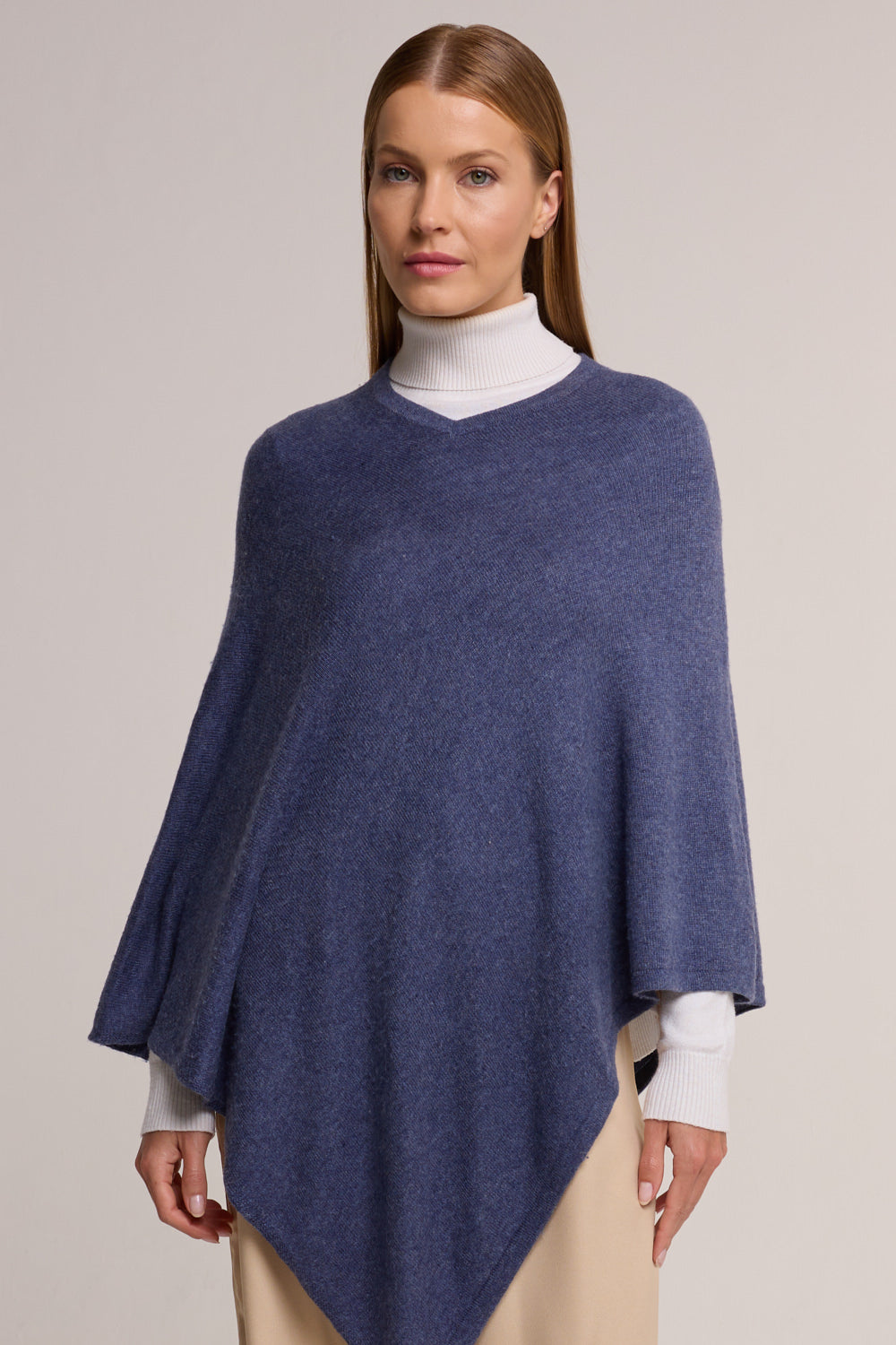 Poncho de puro cashmere jeans